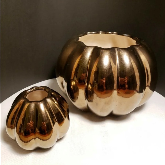 Crate&Barrel | Other | Crate Barrel Set Of 2 Ceramic Copper Metallic ...